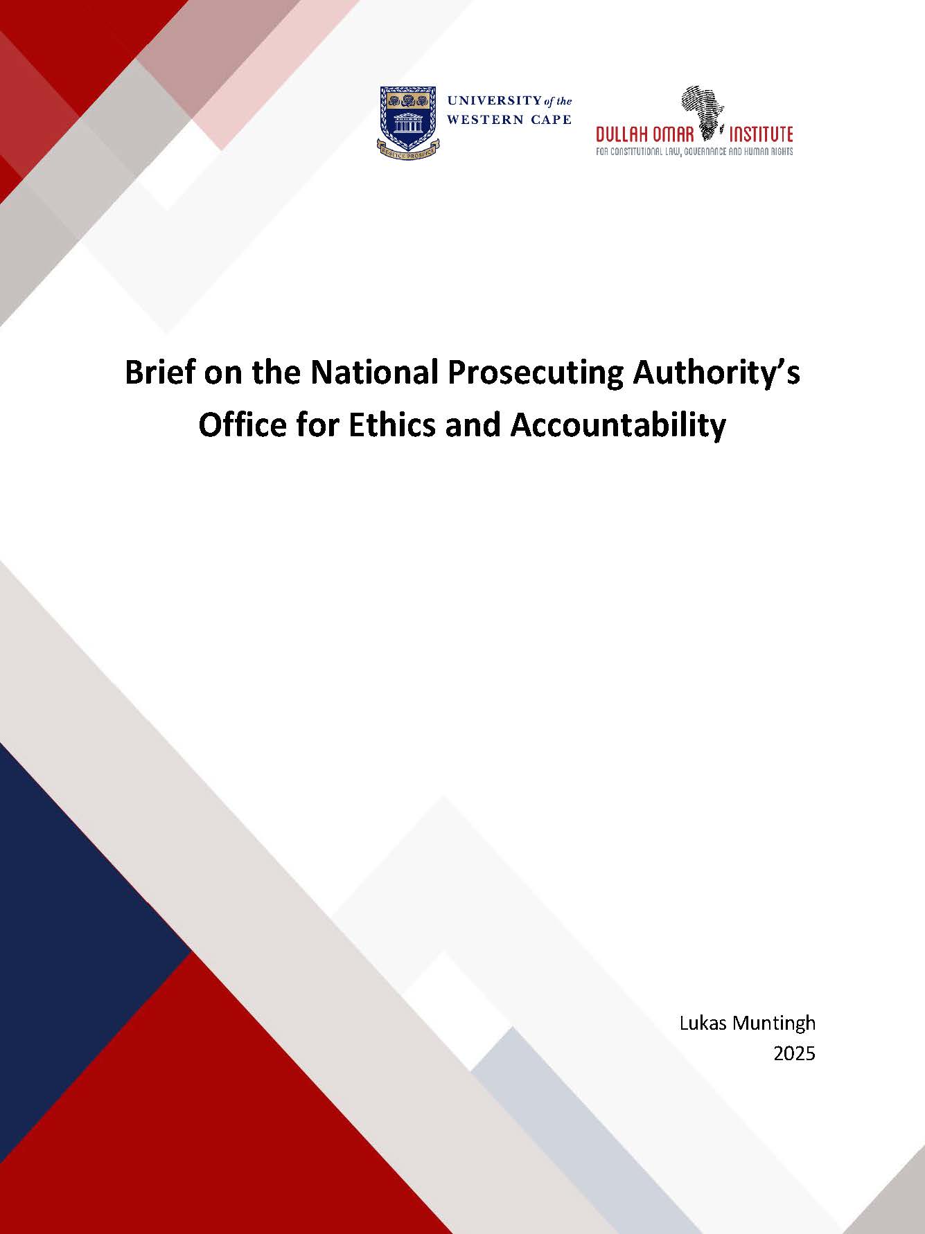 Brief on the National Prosecuting Authority’s Office for Ethics and ...