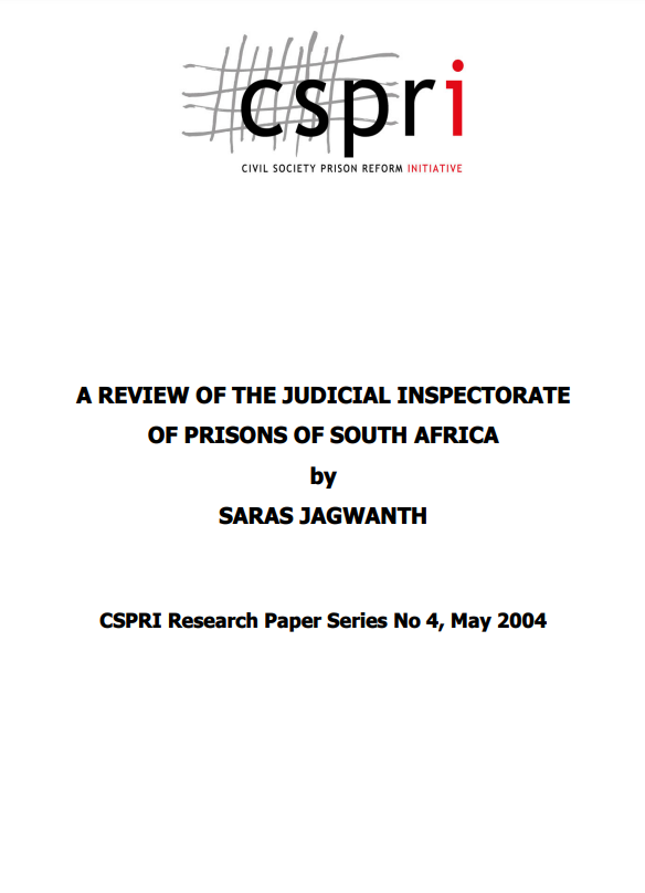 Review of the Judicial Inspectorate of Prisons of SA (Research Paper No ...