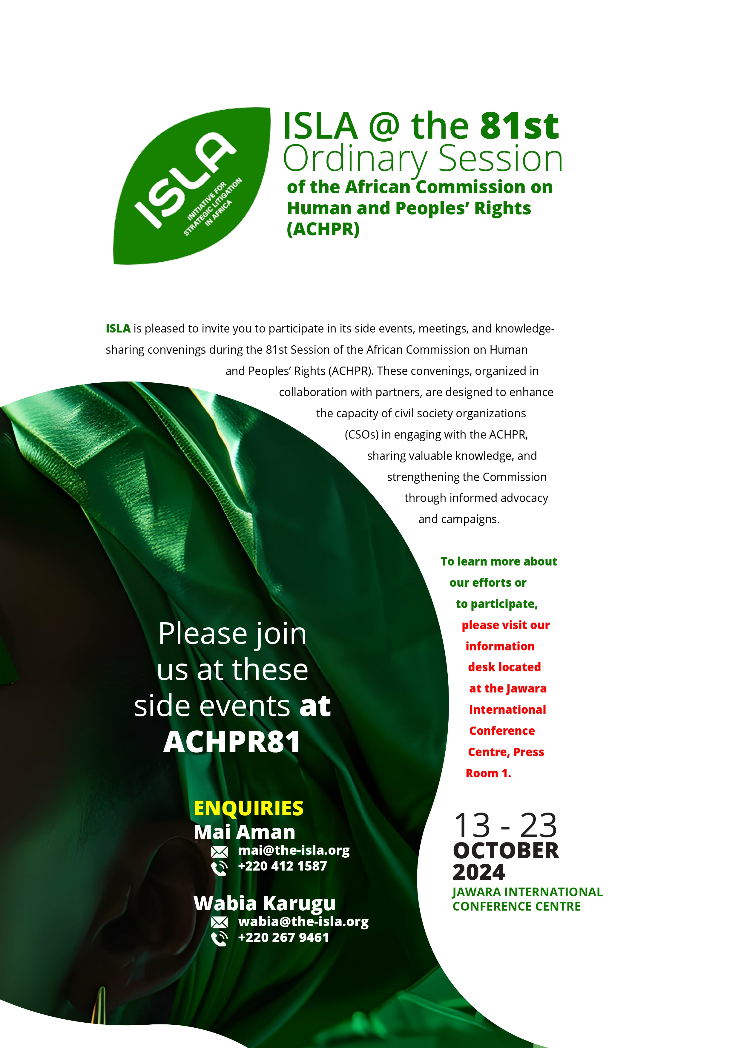 ISLA's side events at the 81st Ordinary Session of the African ...